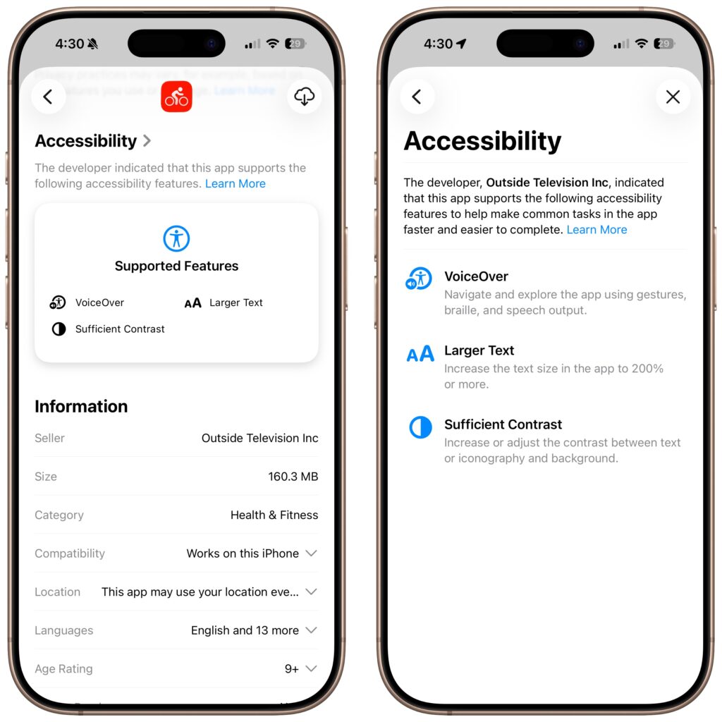 App Store Gains Accessibility Nutrition Labels